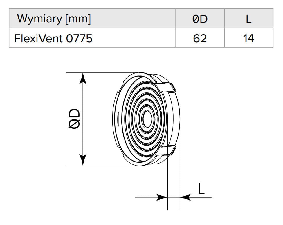 Przepustnica dławiąca do regulacji przepływu powietrza fi 75 FlexiVent 0775 Akcesoria | Mikavent.pl