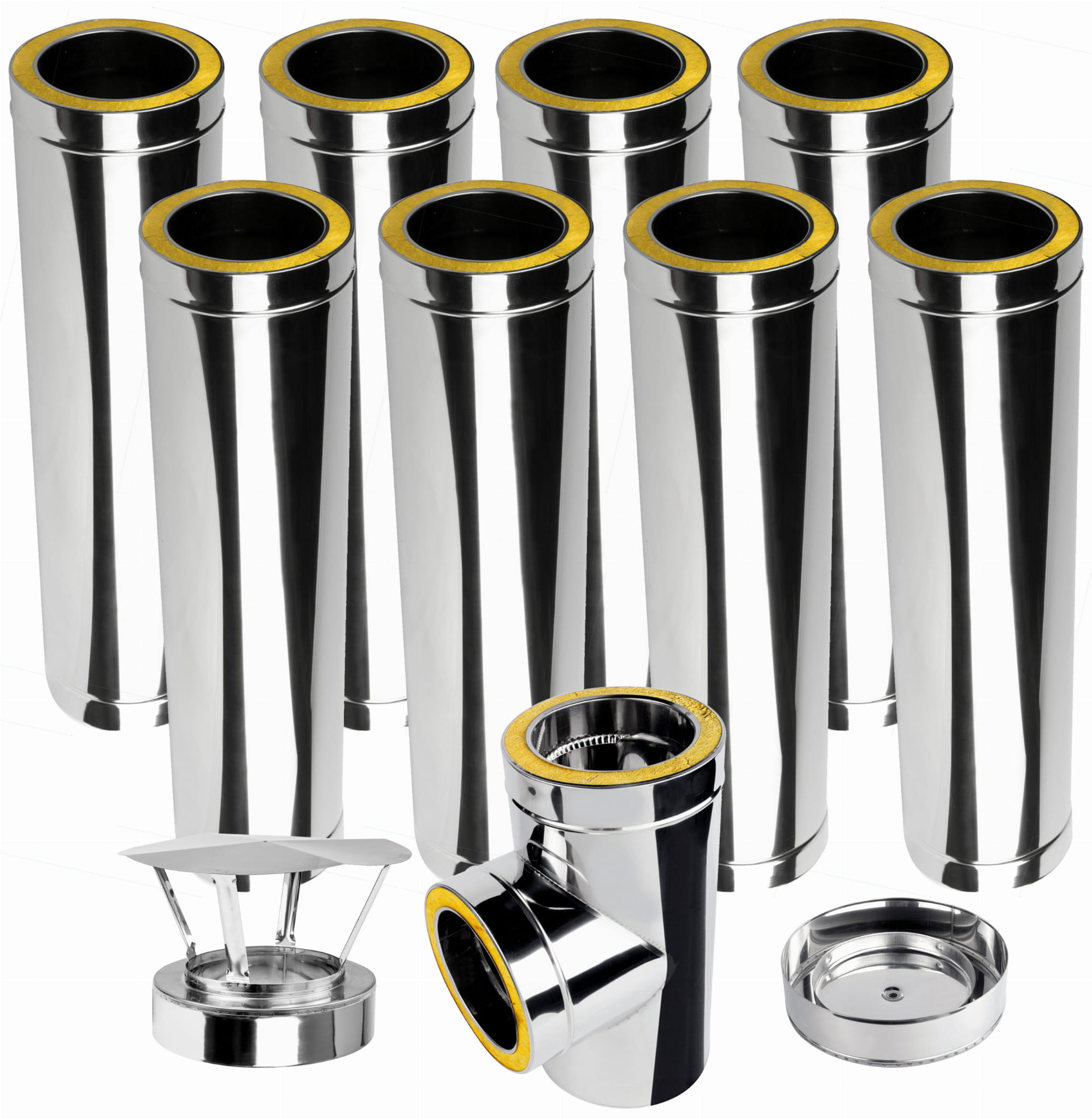 Komin izolowany dwuścienny KDI1 fi 150 8mb kwasoodporny fi 150/220 | Mikavent.pl