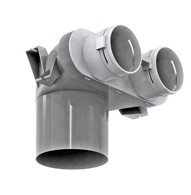 Skrzynka rozprężna do rekuperacji fi 125 2x75 FlexiVent 0812125/75x2 Skrzynki rozprężne ...